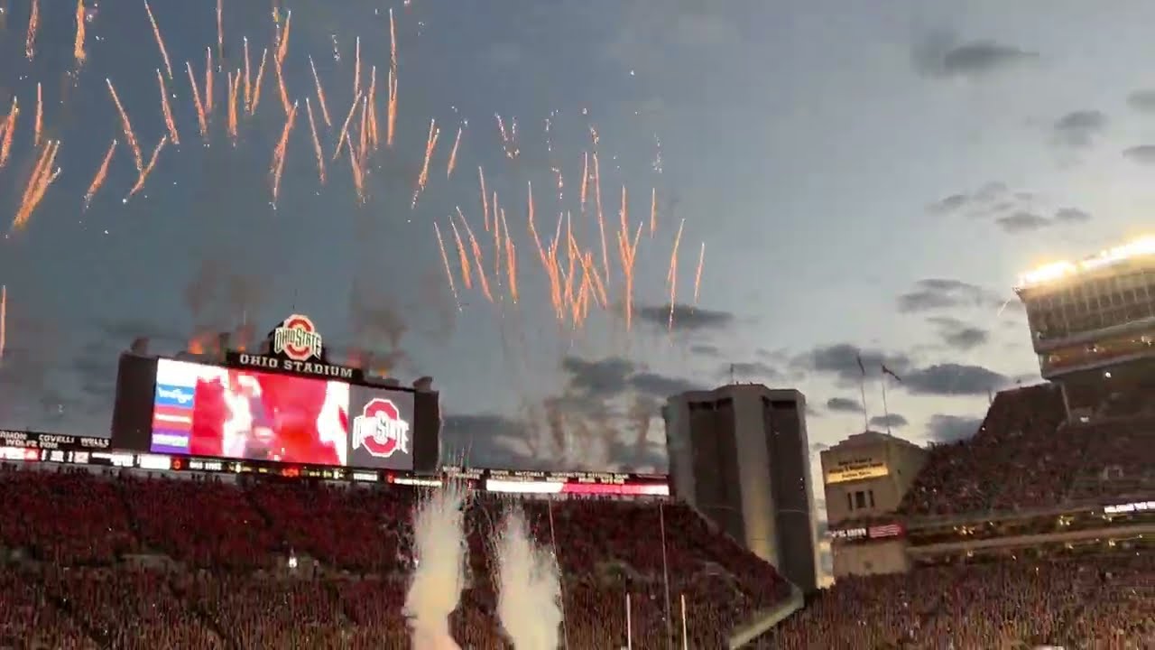 Football Team Entrance & National Anthem Ohio State Buckeyes 🇺🇸🏈 ...