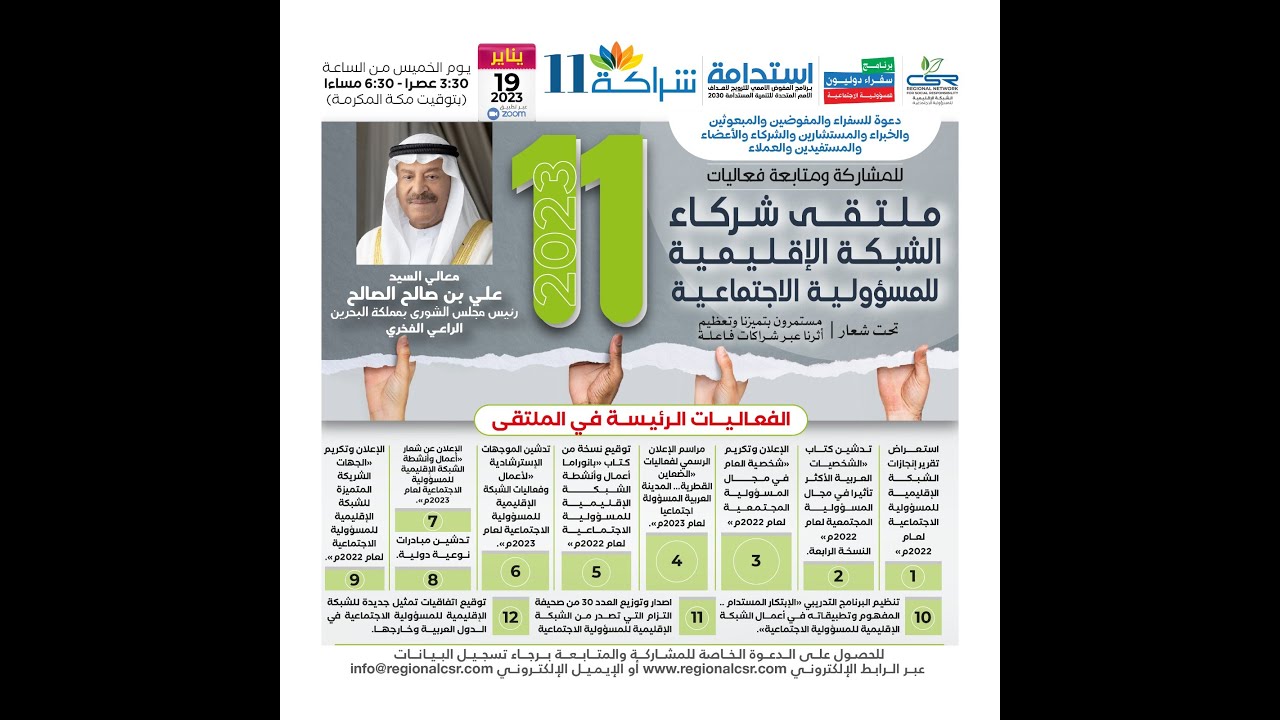 الملتقى الحادي عشر لشركاء الشبكة الإقليمية للمسؤولية الاجتماعية لعام