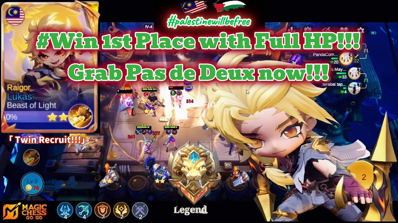 Magic Chess Go Go EP55 : Win 1st Place with Full HP!!! Grab Pas de Deux ...