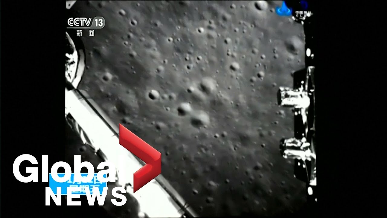 Video shows Chinese space probe's successful touchdown on moon - YouTube