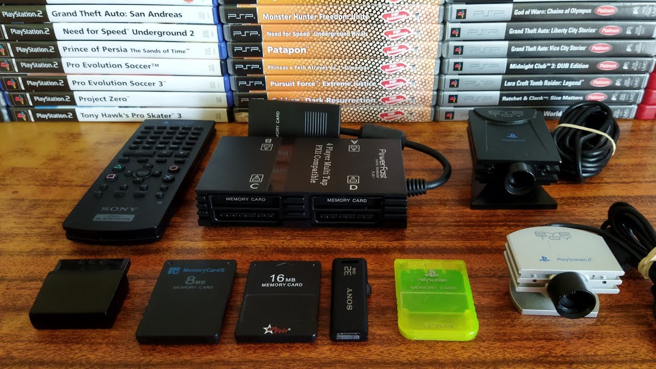 Meus acessórios de PlayStation 2 (PS2) - YouTube
