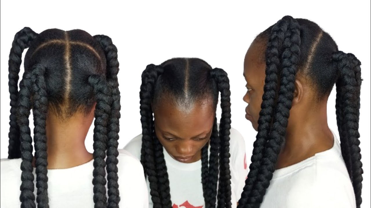 How to Double Braid Using Brazilian Wool | Easy and Quick Hairstyle ...