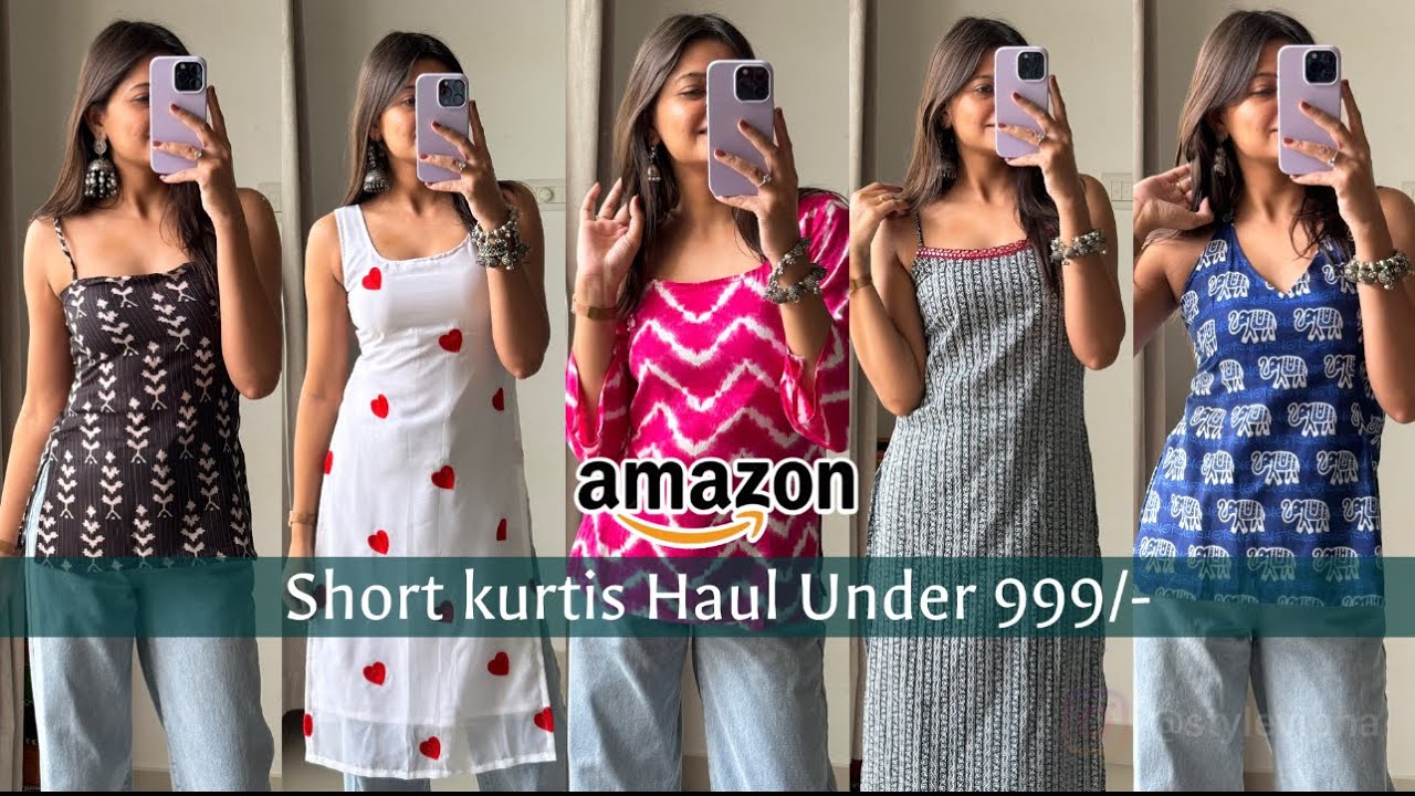 Amazon Short Kurtis👗Haul Under ₹999/- | Amazon Great Indian Sale | Amazon finds - YouTube