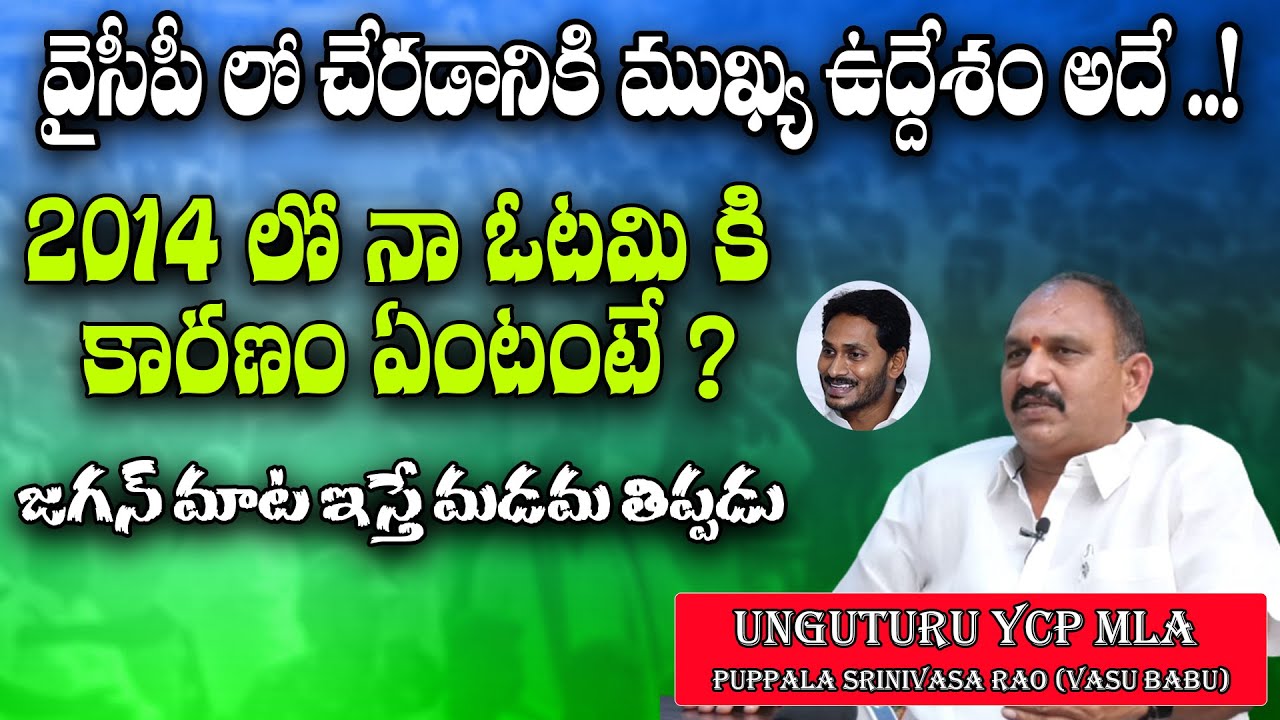 Unguturu YCP MLA Puppala Srinivas Rao ( Vasu Babu ) Exclusive Interview ...