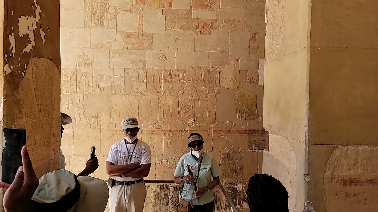 Merira Kwesi at Temple of Hatshepsut explaining the visit to Punt and ...