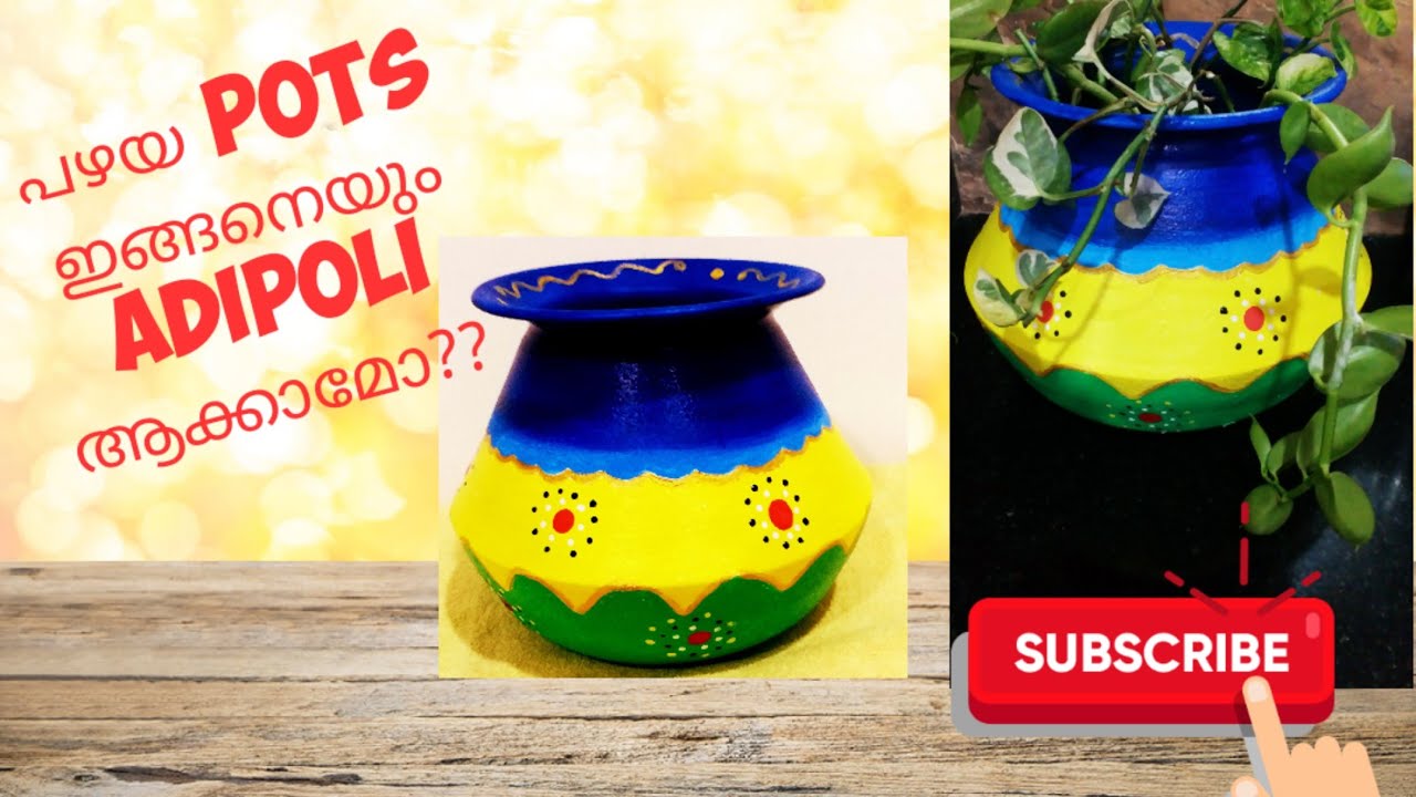 Easy pot painting ideas for beginners/pot decoration - YouTube