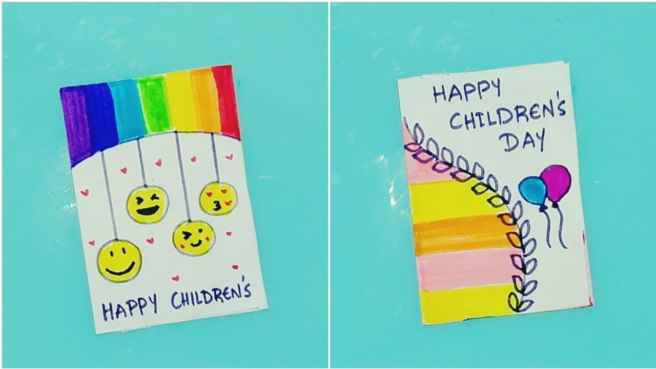 DIY Beautiful Children's Day Card / how to make Children's Day greeting ...