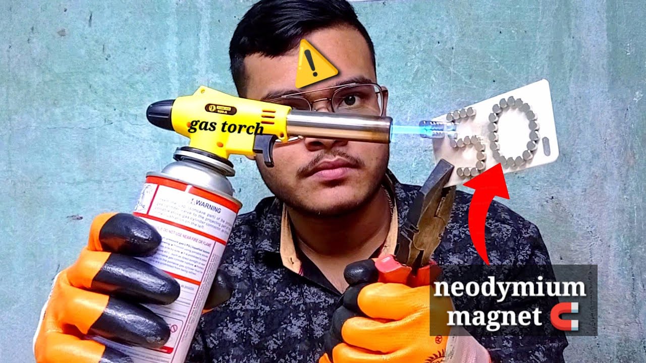 50 neodymium magnets 🧲 v / s gas torch🔥| powerful magnets | slant view ...