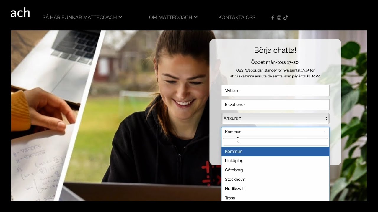 Mattecoach på nätet - så här enkelt startar du ett samtal! - YouTube
