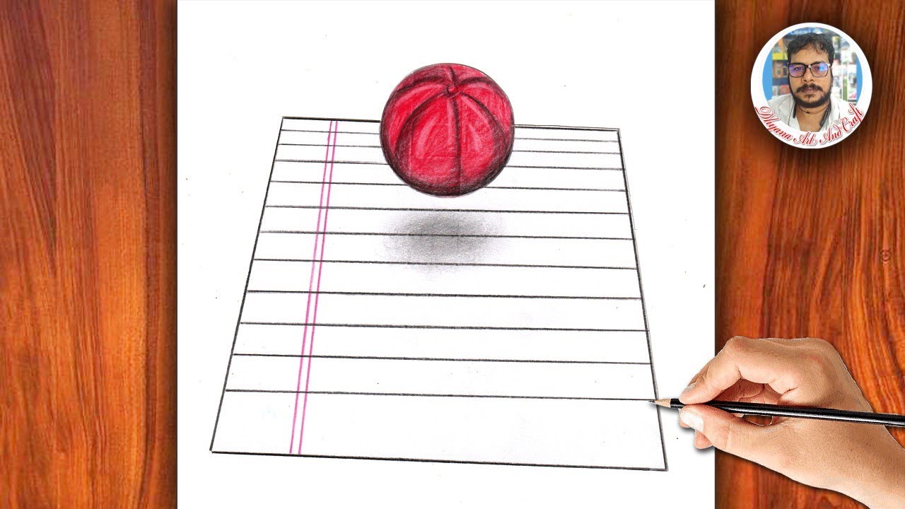 Most Easy 3d drawing Floating ball on paper for beginners step by step ...