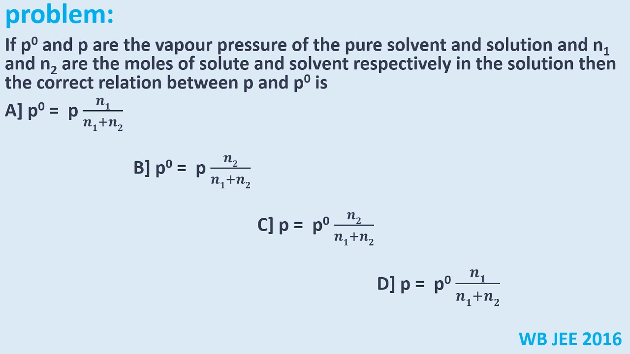 Relative lowering of vapour pressure MCQ No. 7 - YouTube