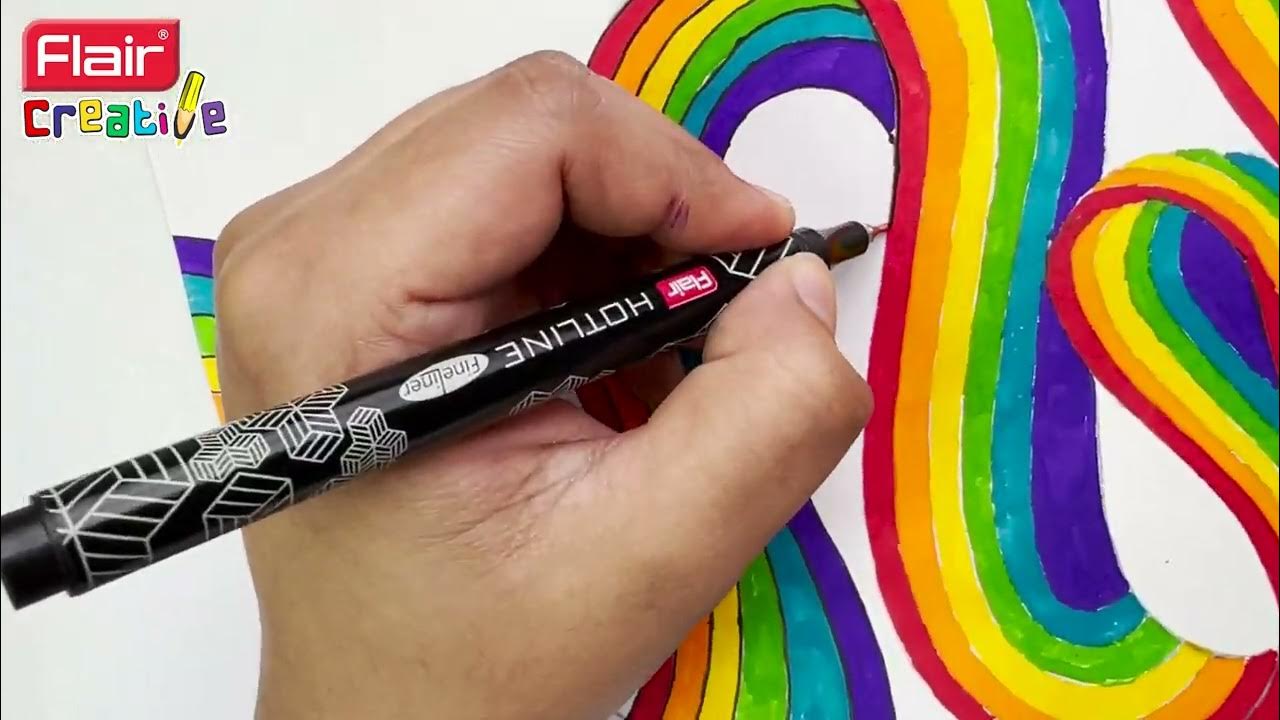 Spiral Art | Flair Brush Pens | Flair Creatives - YouTube