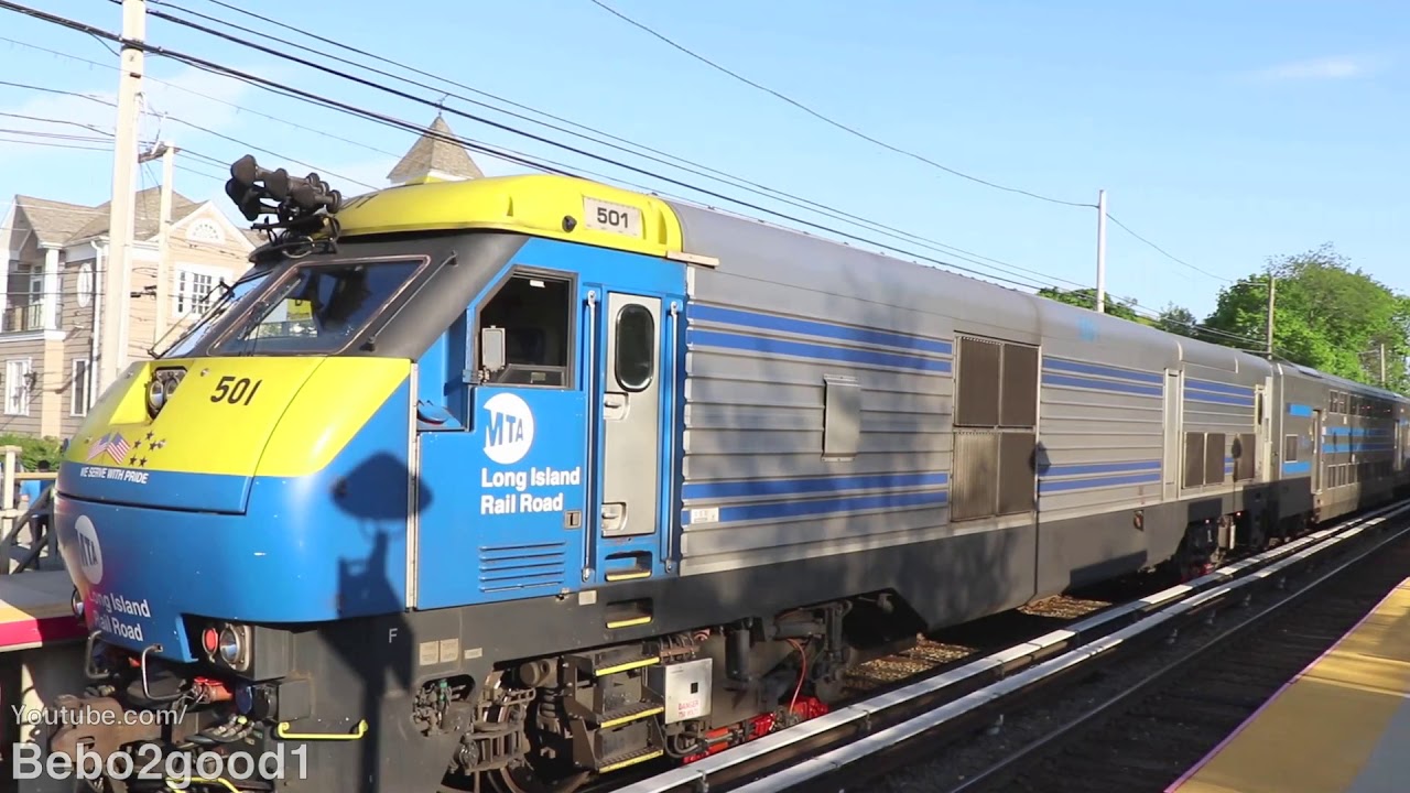 MTA LIRR Oyster Bay Trains at East Williston Station, NY - YouTube