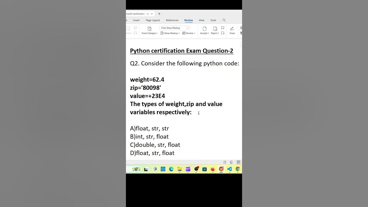 Python certification exam Question-2 #shorts #shortsfeed #shortsviral #python #coding # ...