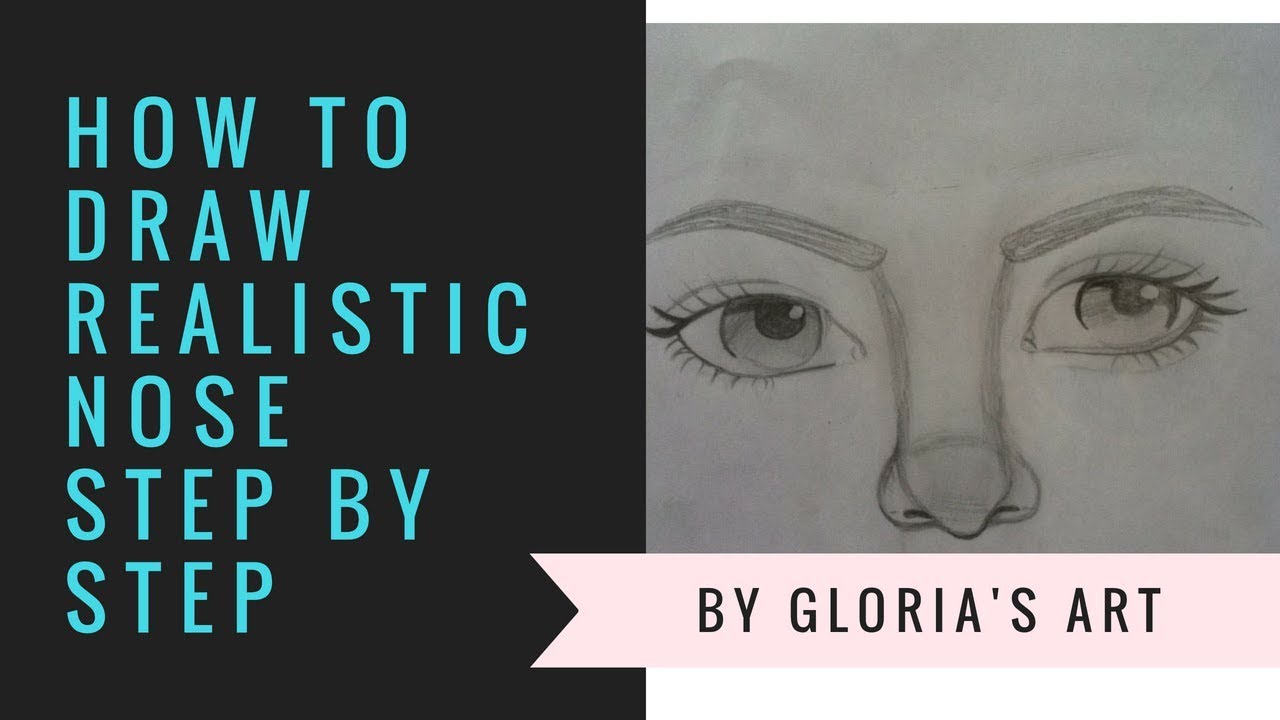 How to draw realistic nose step by step - YouTube
