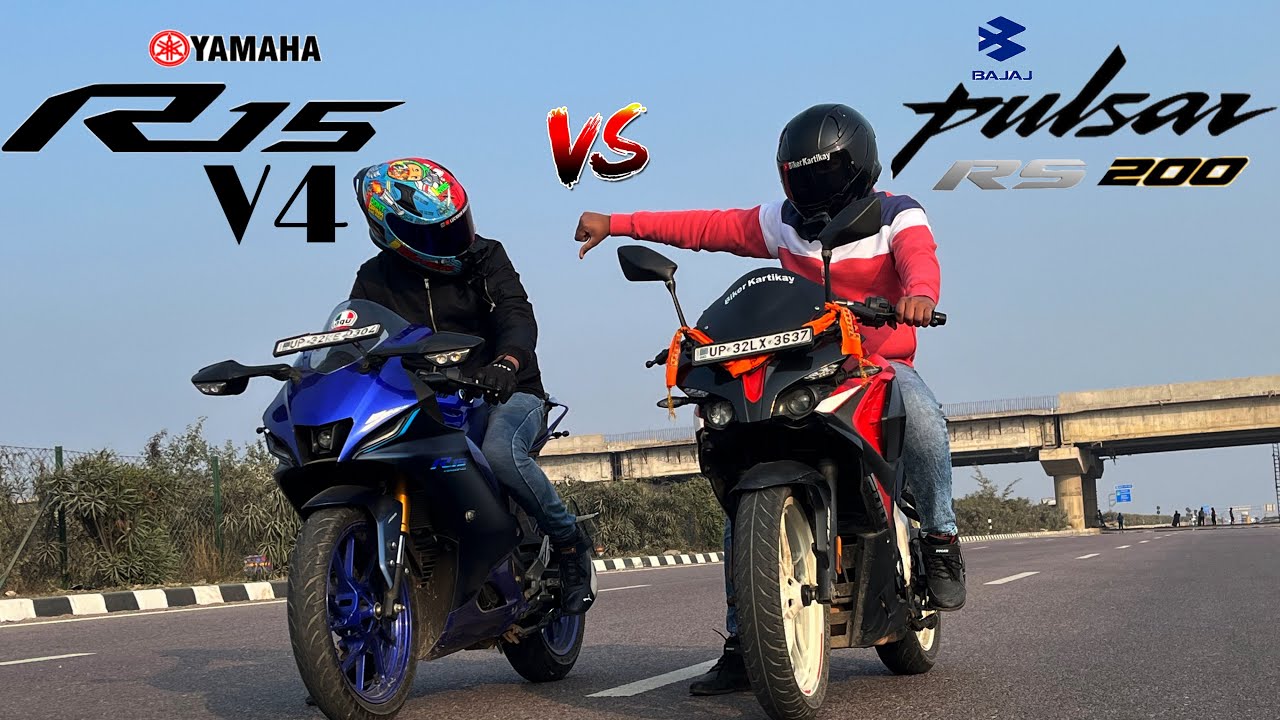 Yamaha R15 v4 Vs Bajaj Pulsar Rs200 Bs6 Drag Race 🏁🏁🔥 !! 2022 Yamaha ...