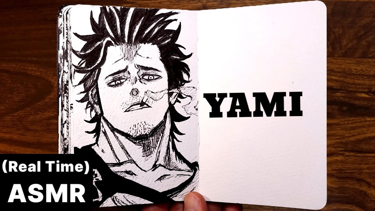 [ASMR] Drawing YAMI 🗡 - Black Clover (Real Time) - YouTube