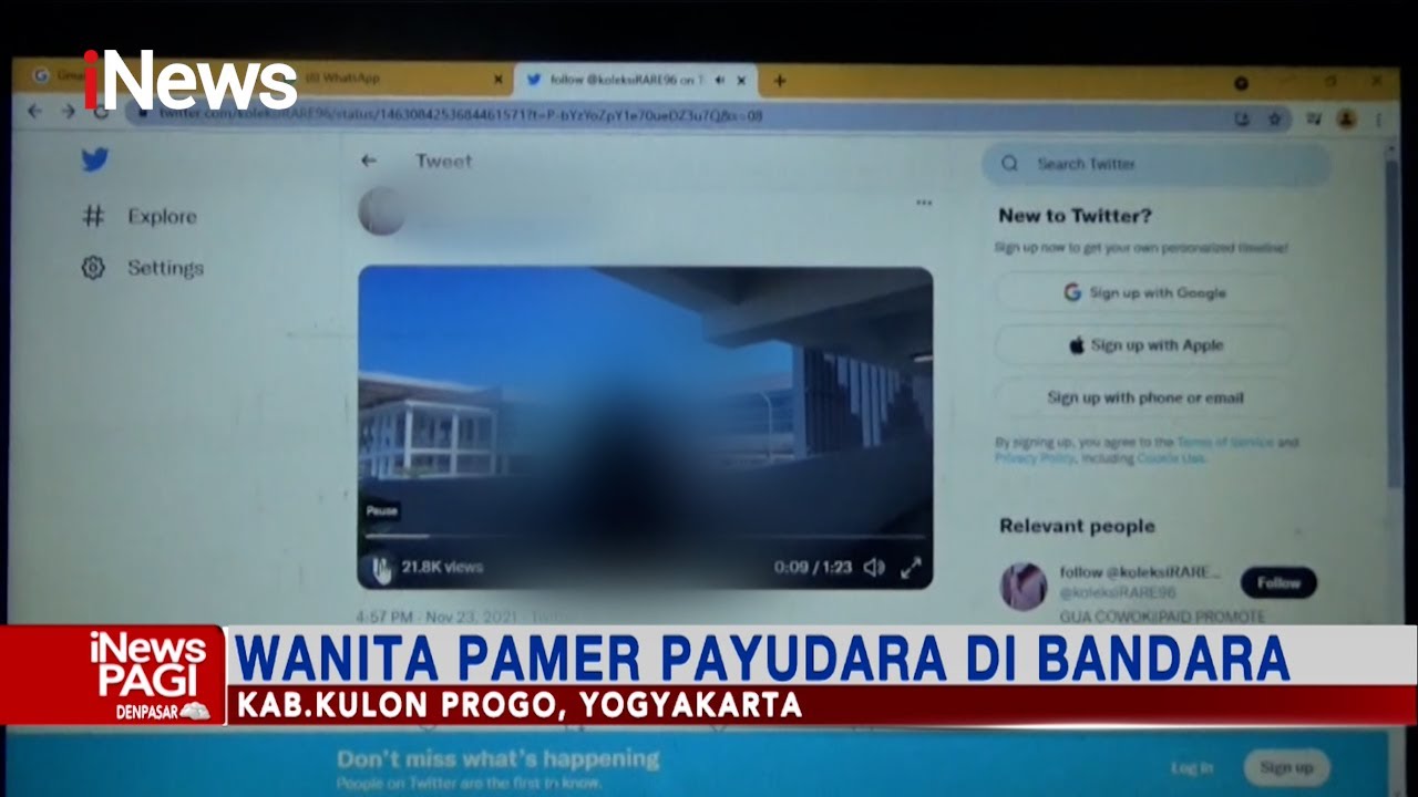 Video Wanita Pamer Payudara di Bandara YIA Viral di Media Sosial #iNewsPagi 03/13 - YouTube