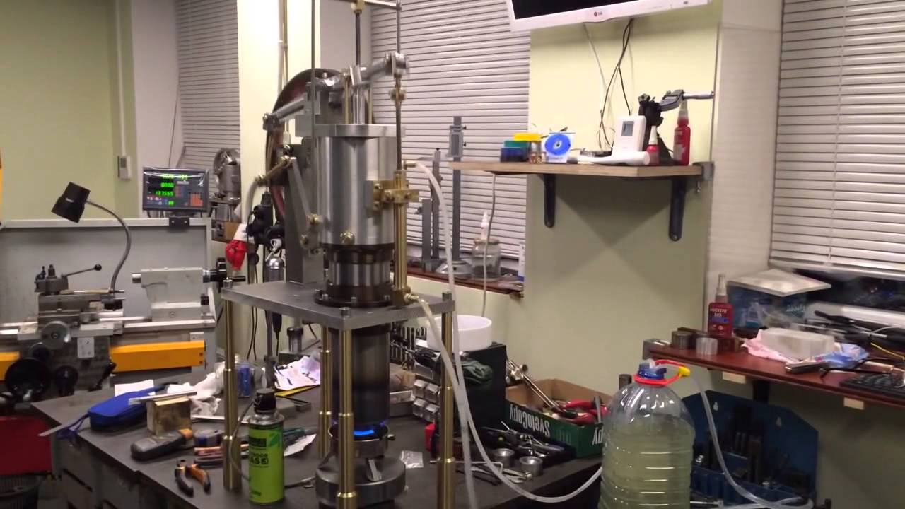 1/2 Scale Rider-Ericsson Hot Air Water Pumping Engine - YouTube