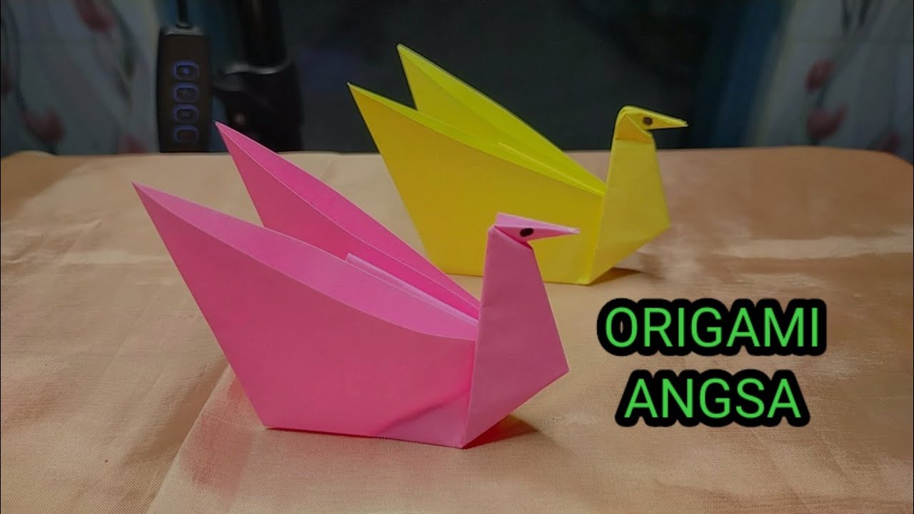 cara membuat origami angsa II origami angsa - YouTube