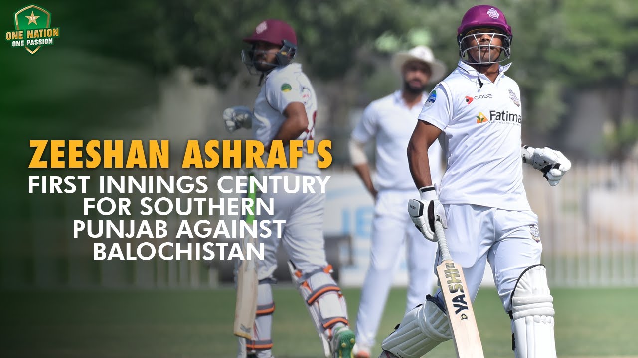 Zeeshan Ashraf's First Innings Century For Southern Punjab Against ...
