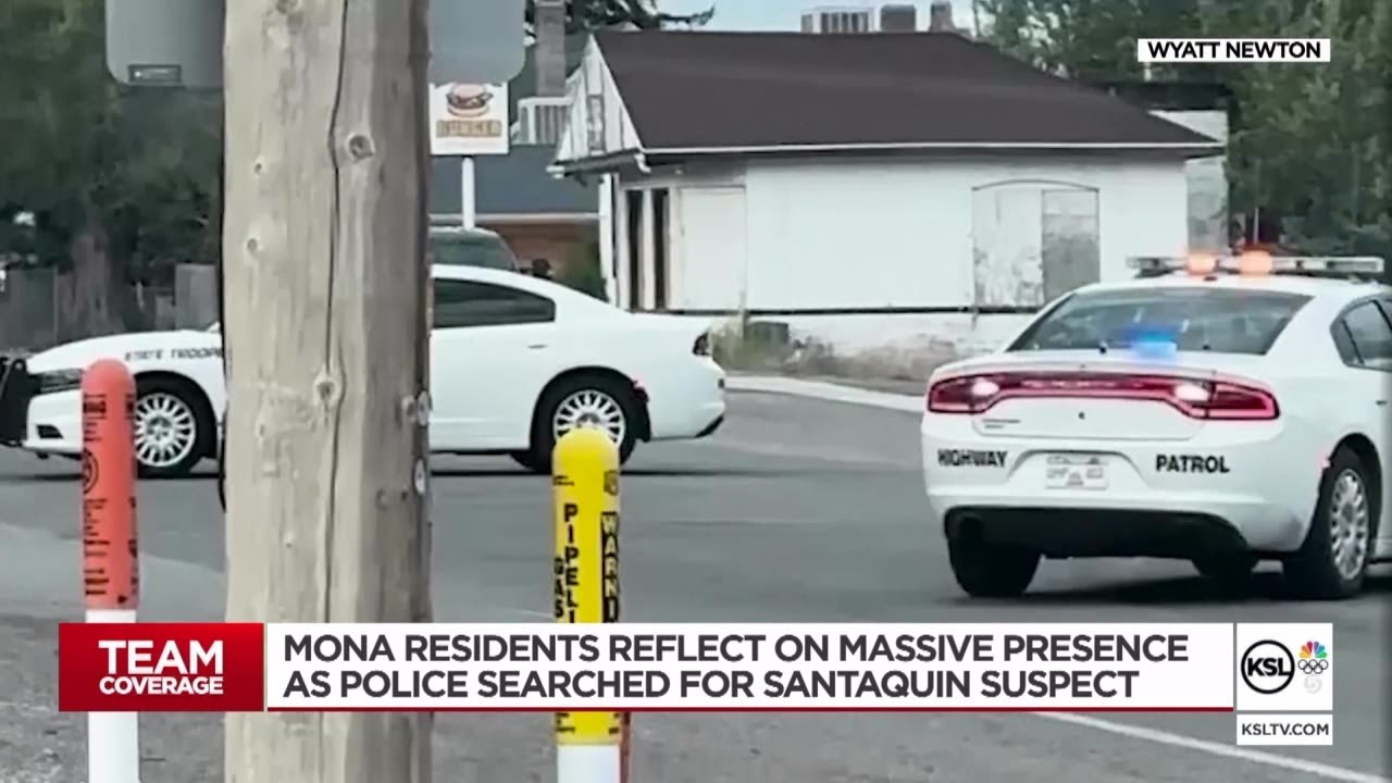 Mona residents say large police presence sought Santaquin suspect - YouTube