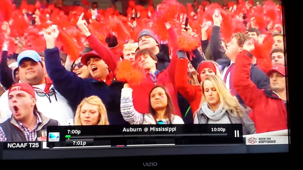OLE MISS FAN GIVES THE MIDDLE FINGER ON LIVE TV - YouTube