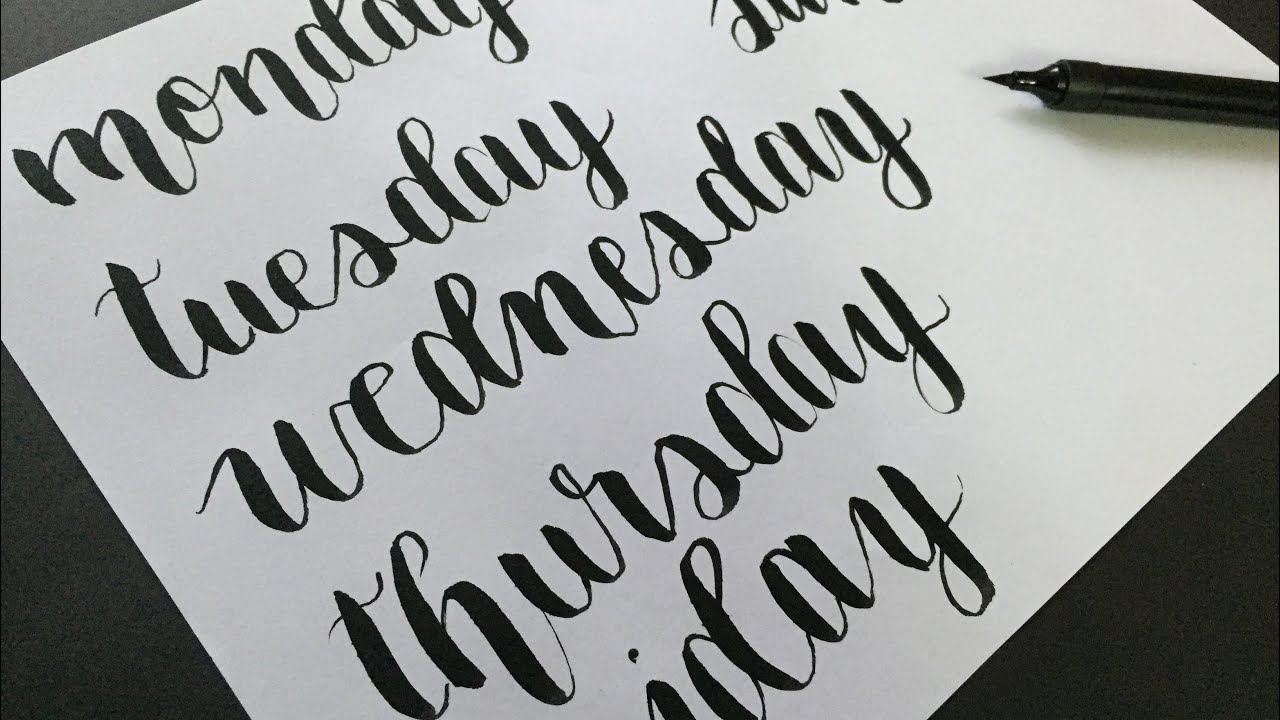 Days of the week | Hand lettering for Beginners | Calligraphy for ...