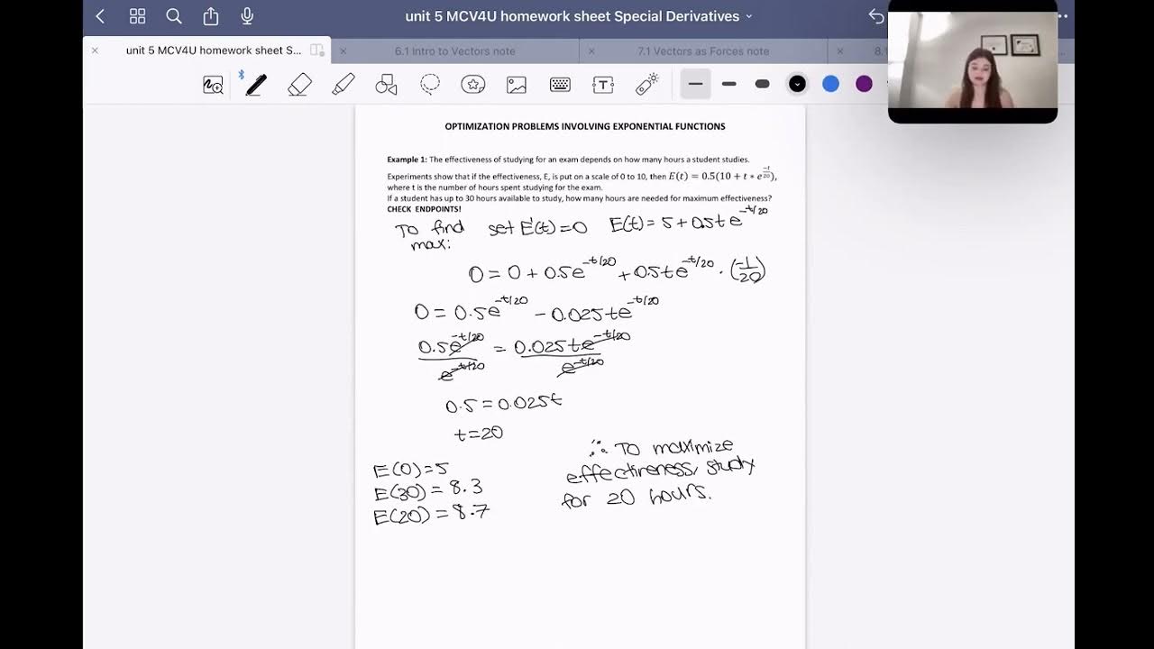 Optimization Problems - Exponential Functions - YouTube