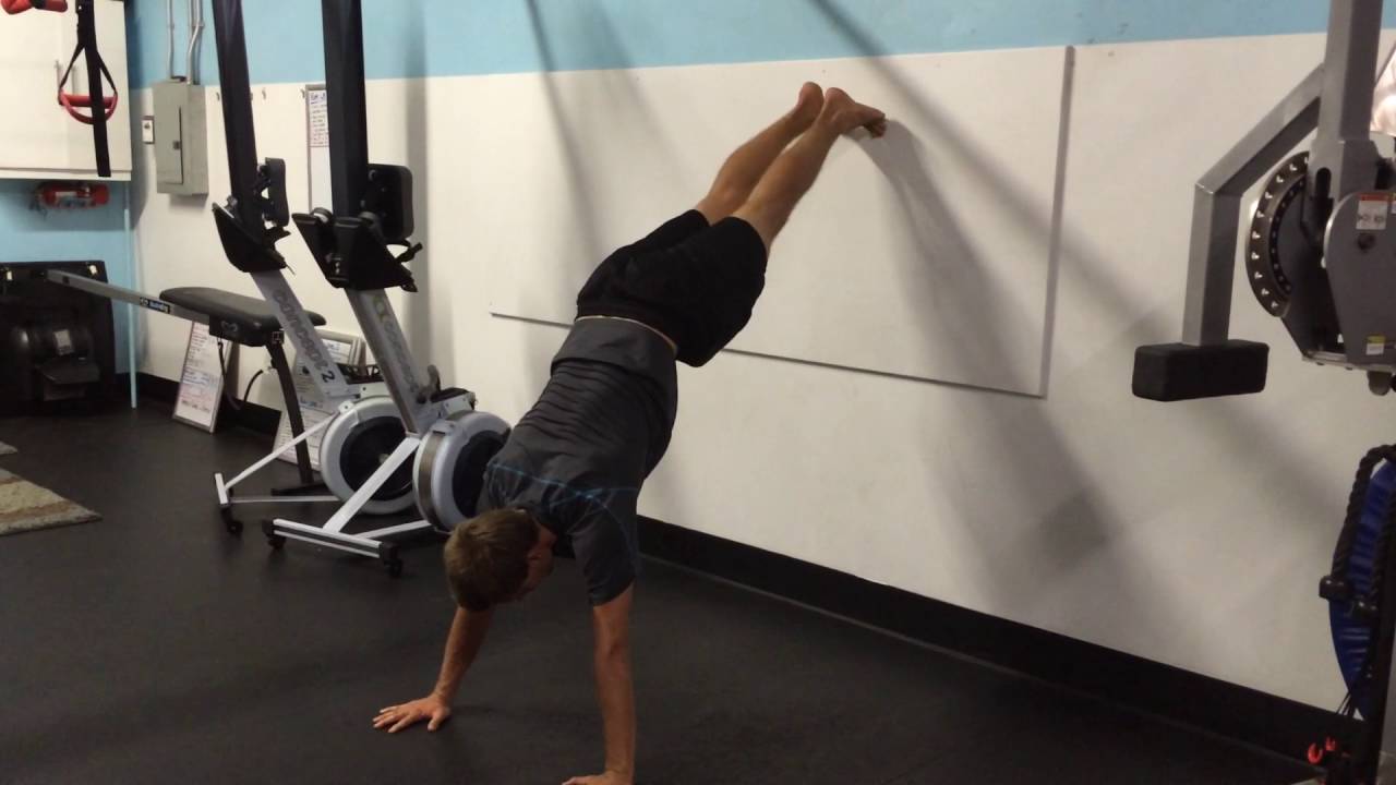 Handstand wall walks - YouTube