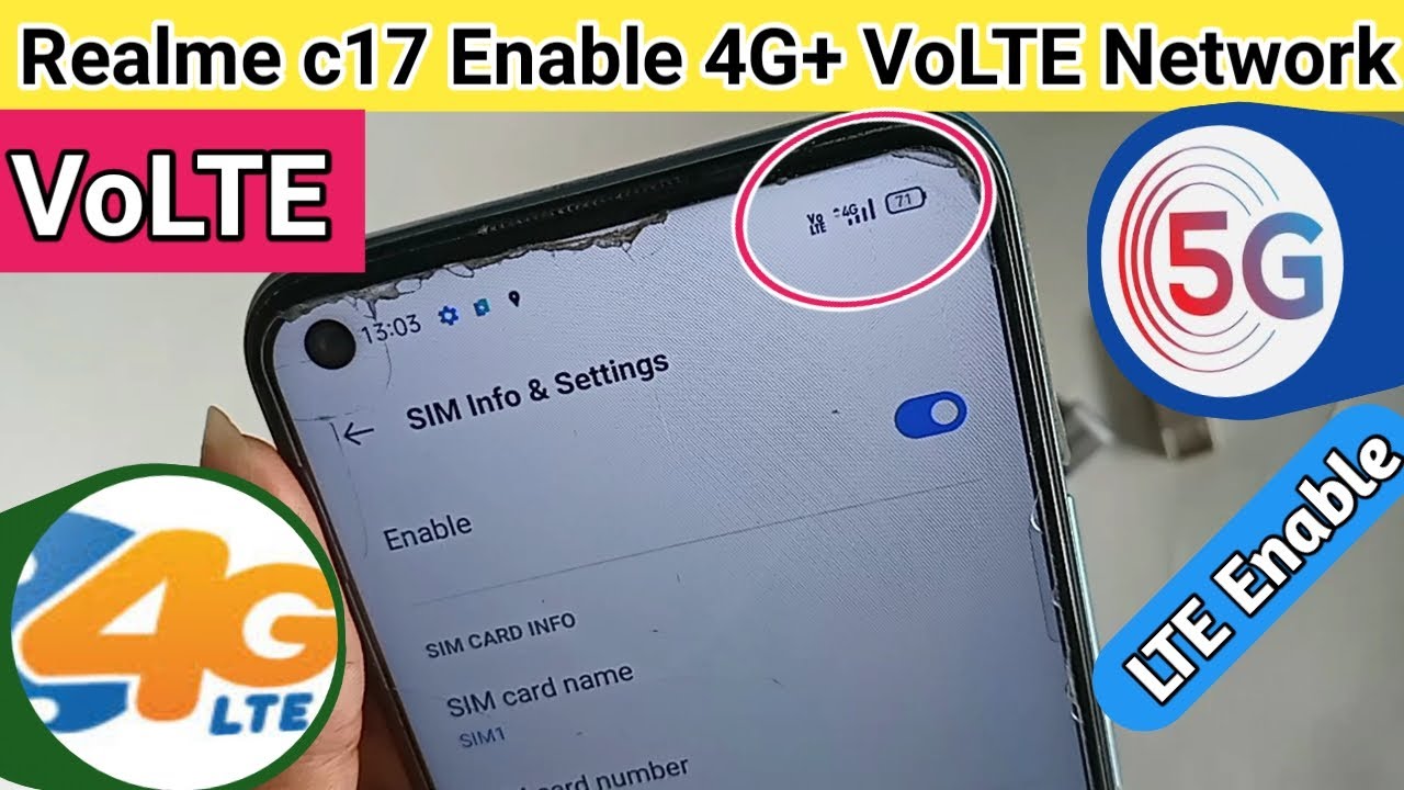 Realme c17 VoLTE network and 4G+ network Enable - YouTube