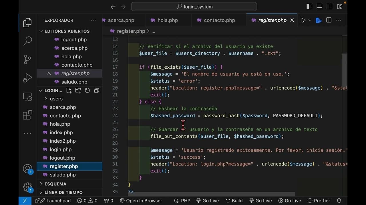 Programacion con PHP Sistema de Login sencillo usando sesiones sin Mysql - YouTube