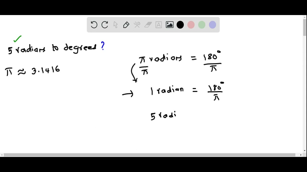 Precalculus 5 radians to degrees - YouTube