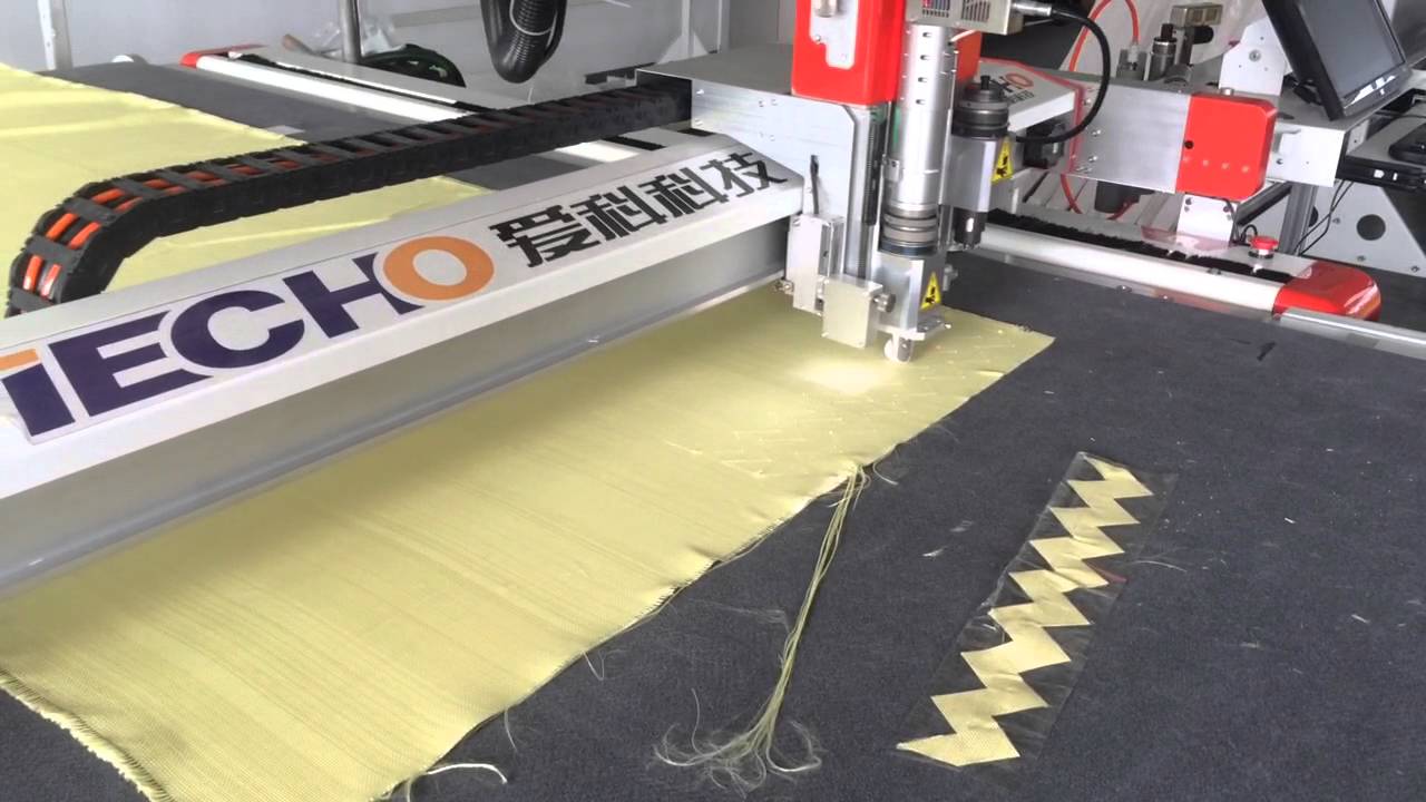 IECHO BK series KEVLAR digital cutting machine - YouTube