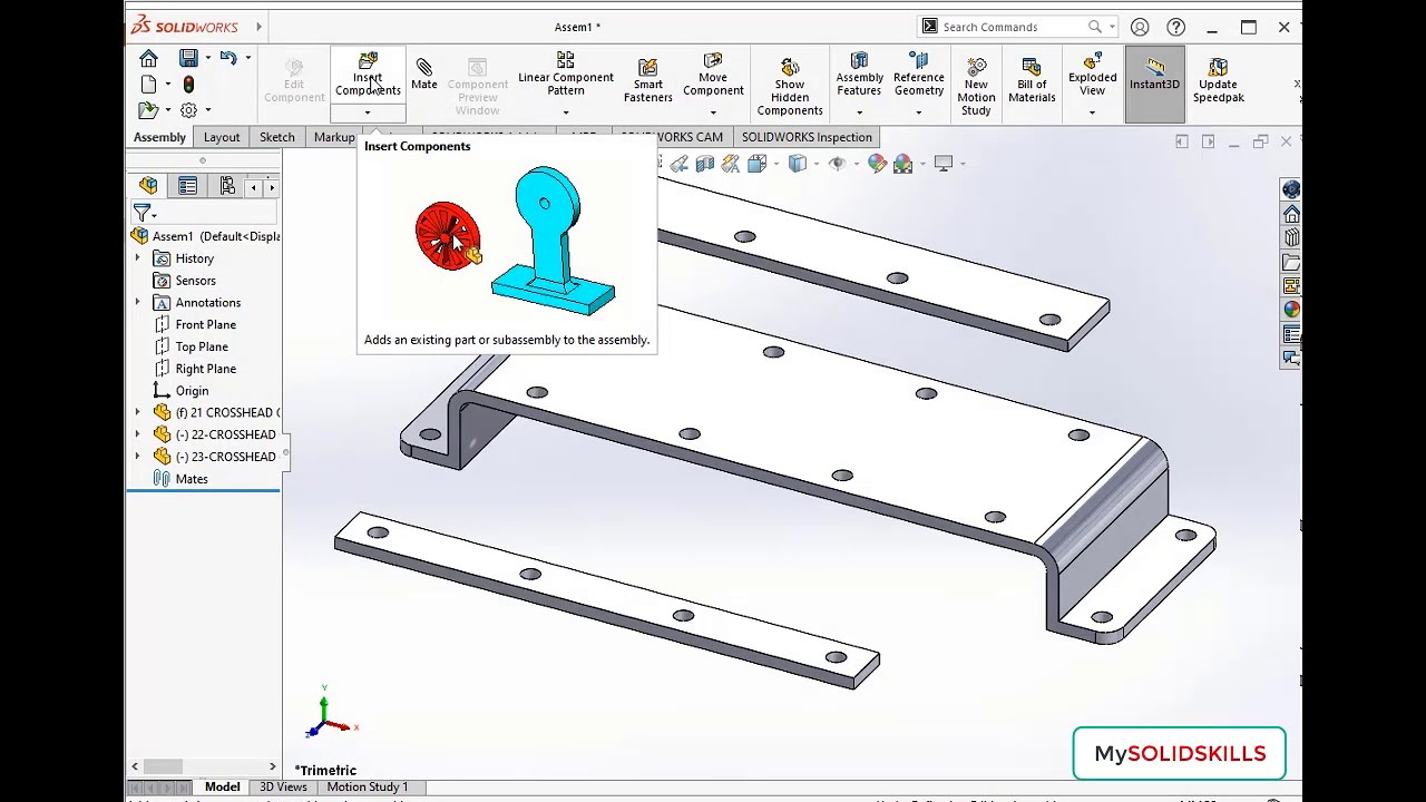 TUTORIAL SOLIDWORKS 01 ASSEMBLY END EDIT PART STEAM ENGINE WITH SLIDE ...