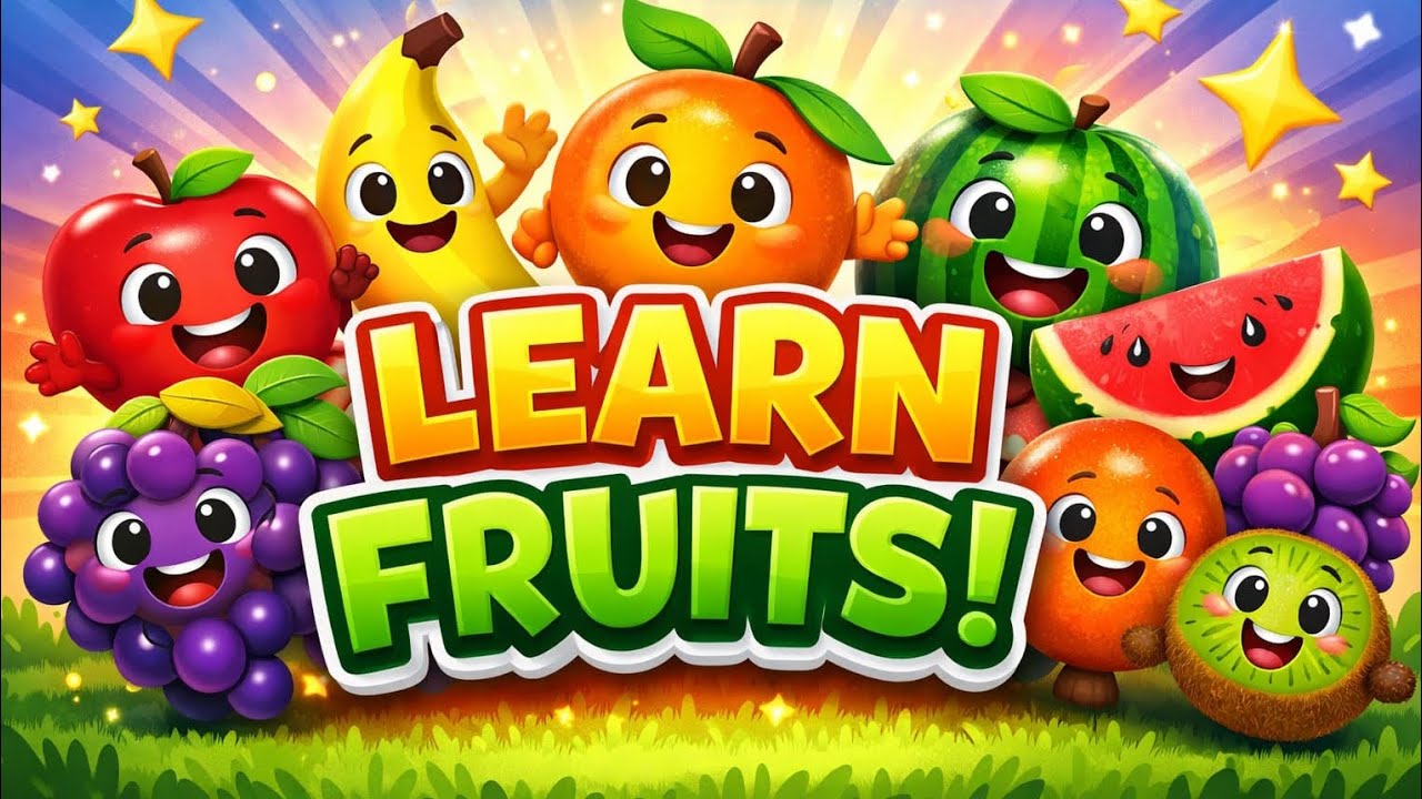 Learn Fruits Names for Kids 🍎 | फलों के नाम हिंदी और इंग्लिश में | Fun ...