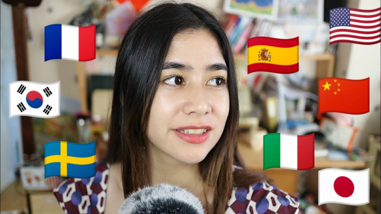 ASMR in 8 different languages 🥰 (whispering) - YouTube