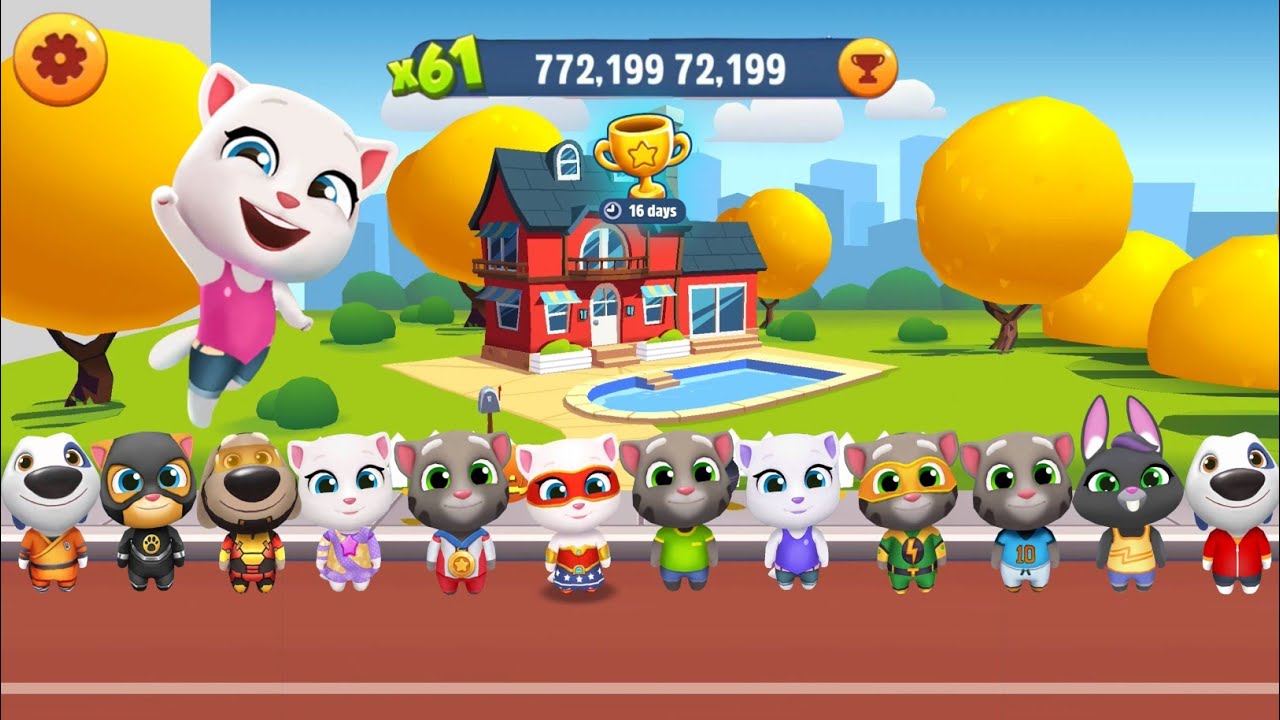 Talking Tom Gold Run All Characters Unlocked - Raccoon Boss Fight New ...