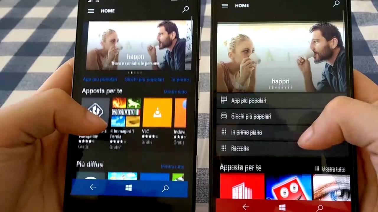 Windows 10 Mobile Threshold vs Windows 10 Mobile Redstone - YouTube