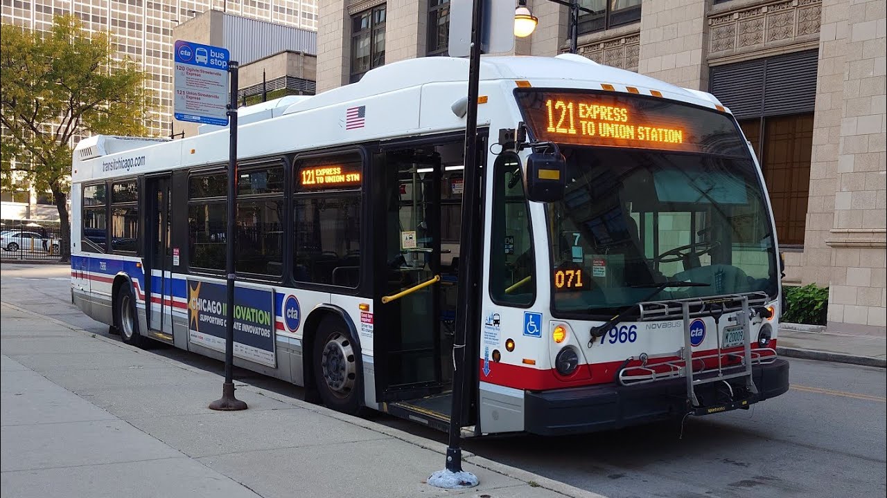 Ride On CTA 2014 Nova Bus LFS 7966 On Rt 121 to Chicago Union Station ...
