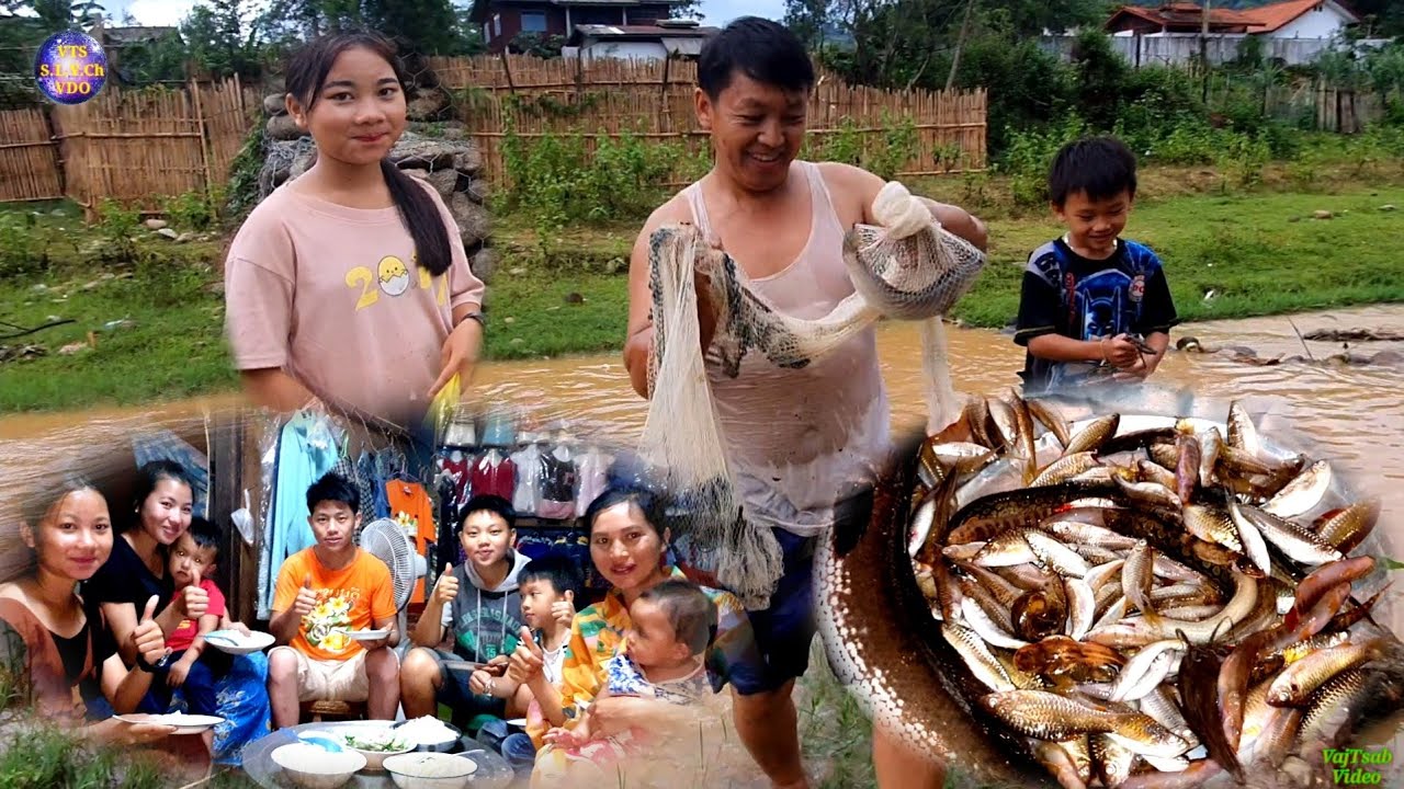 ab nam thiab nkauj mim peb mus ntau ntses los noj hmo qab kawg - YouTube