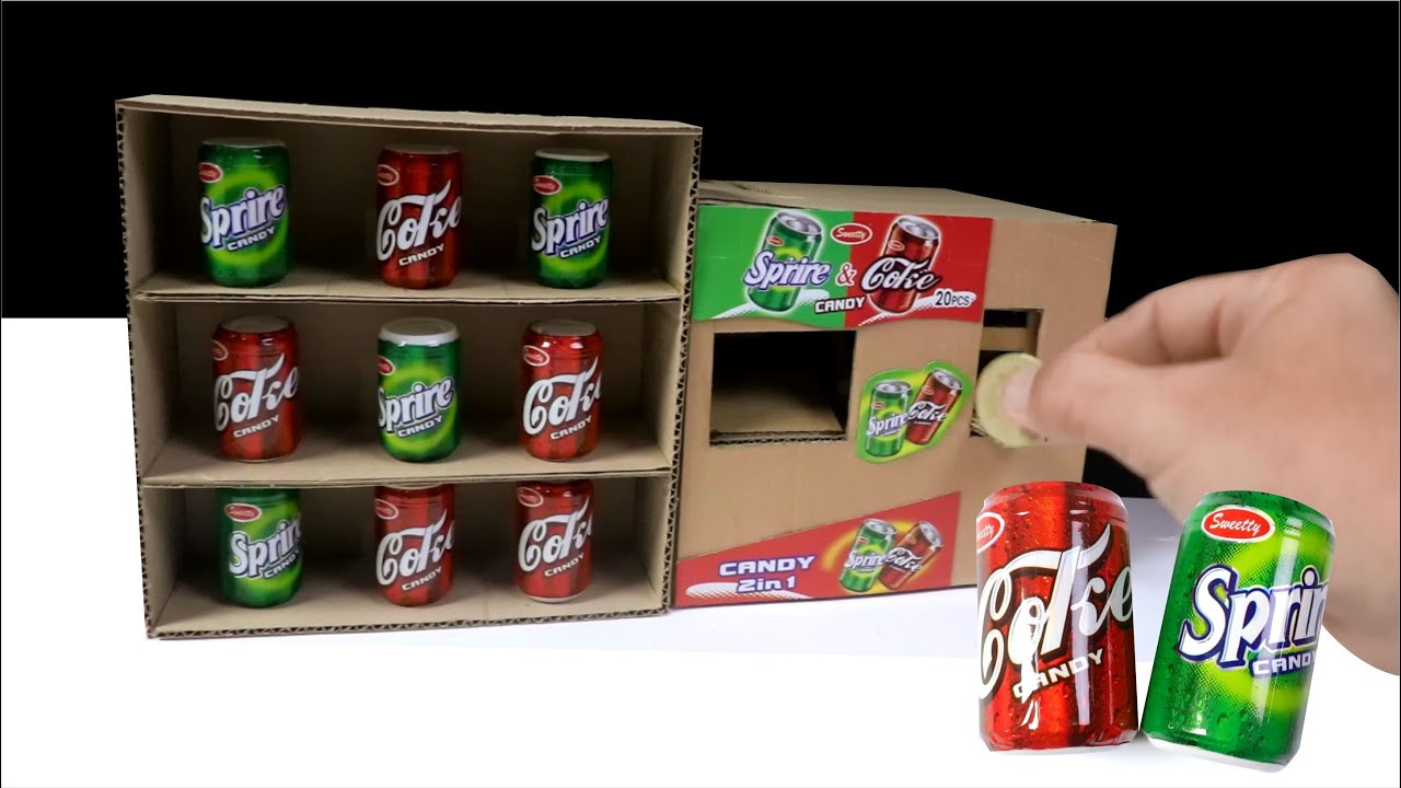 How to Make COCA-COLA AND SPRITE VENDING MACHINE DIY - YouTube