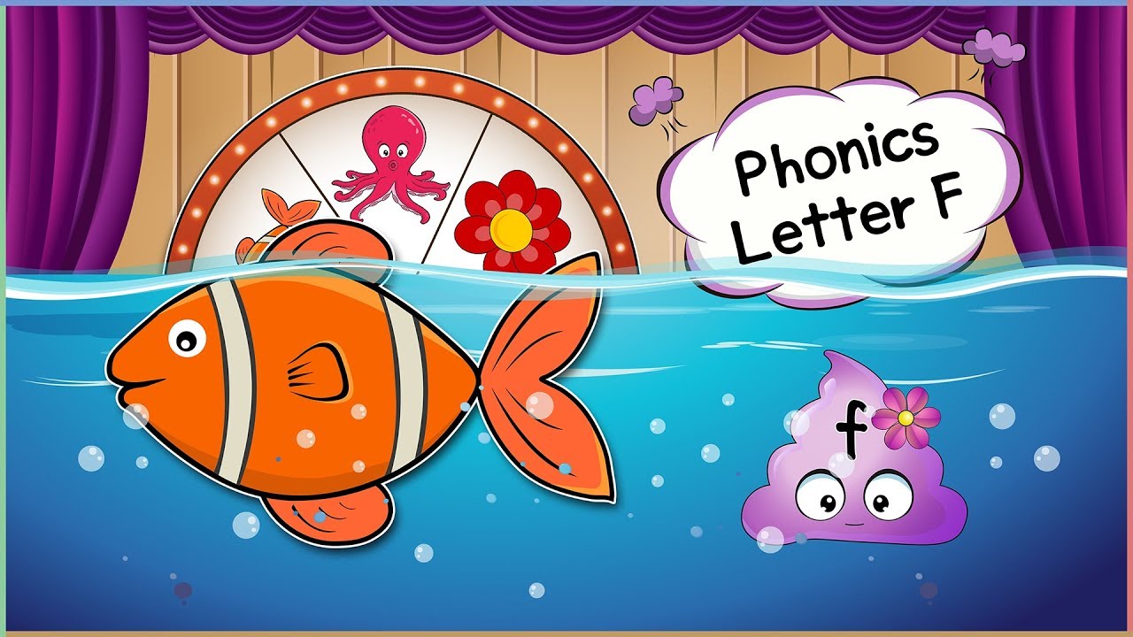Letter F | Phonics | Flower, Fish, Flute | Words | Phonics Song ...