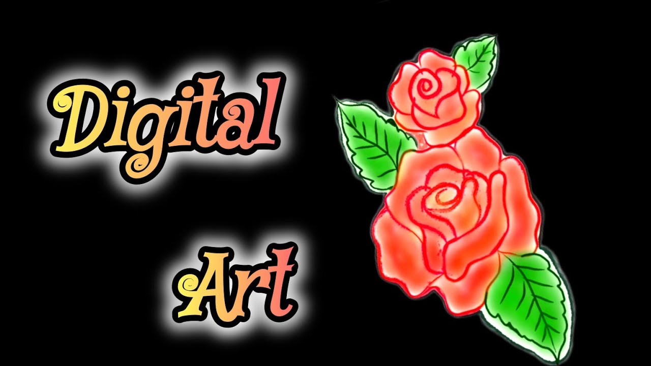 How to draw Rose / Digital drawing.. - YouTube