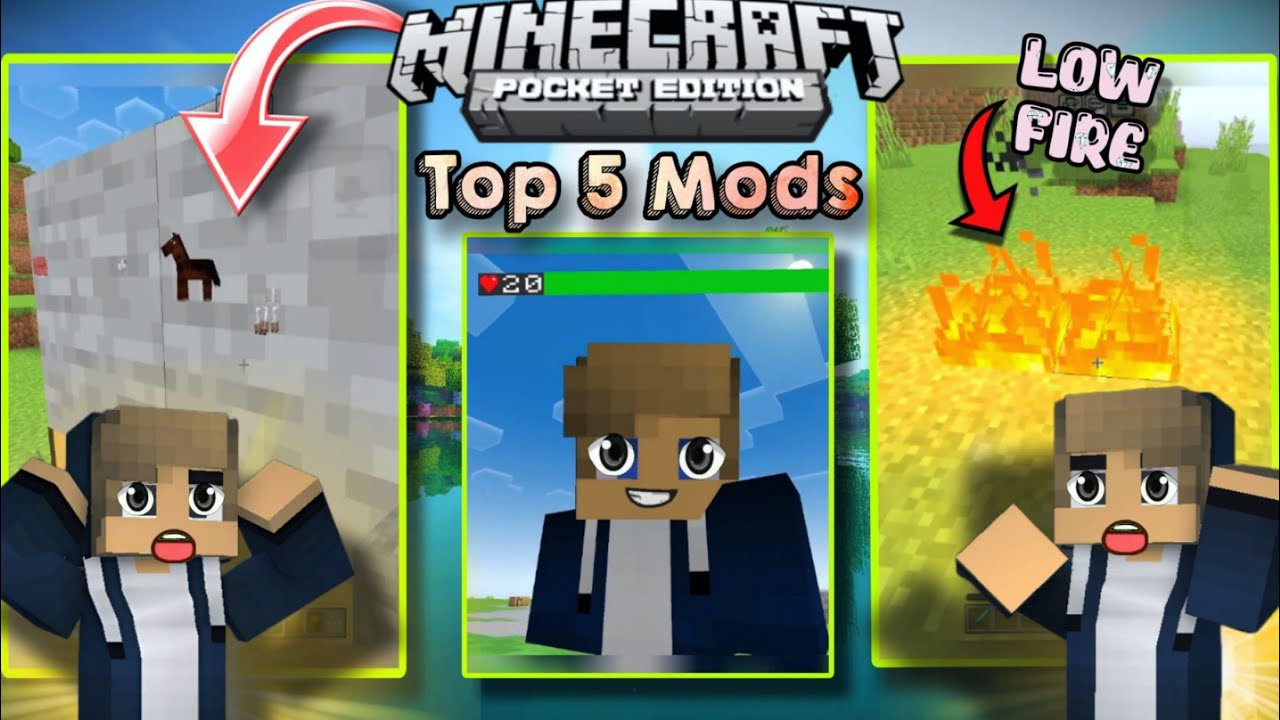 Top 5 mods for Minecraft PE || Best MCPE mods and addons 1.20 ...