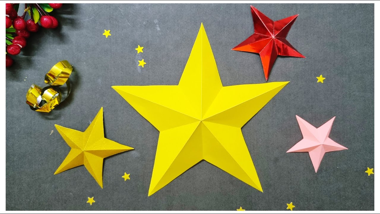 One cut paper star | Christmas star | Easiest star ever !! | Athi's ...