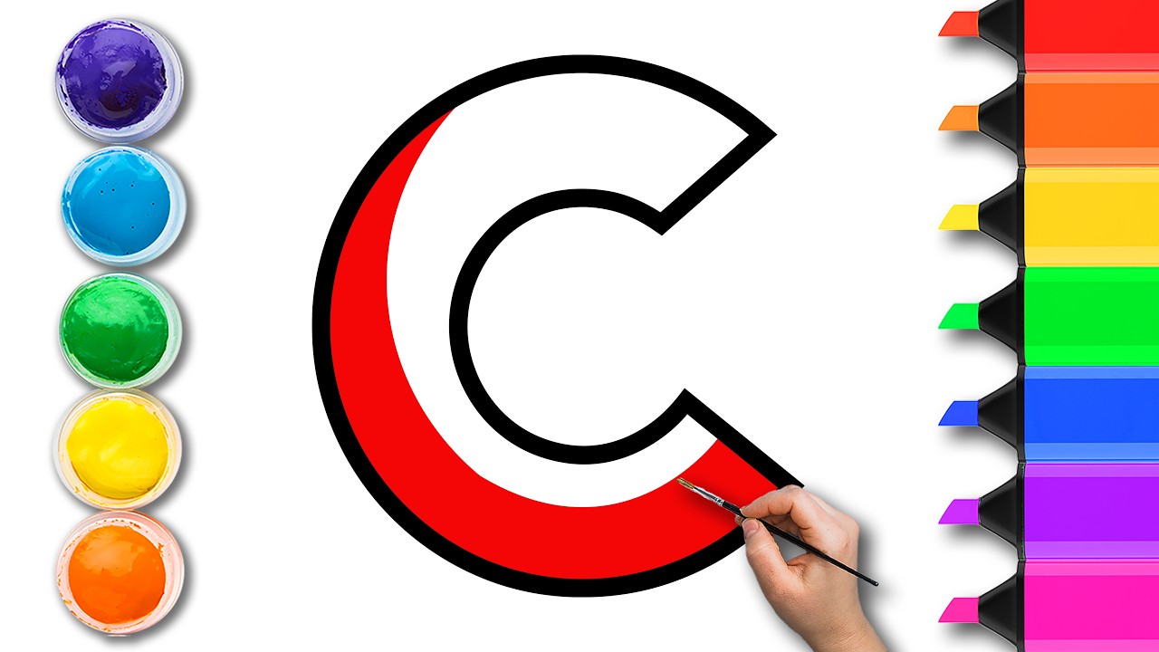 How to Draw Alphabet C for Cat Easy Step by Step | Turn Letter C into ...