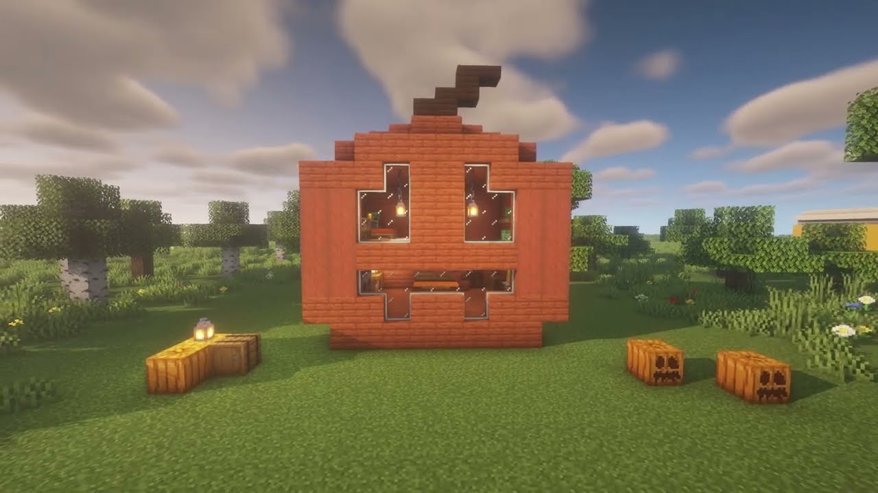 Minecraft pumpkin house - tutorial 👻🎃 - YouTube