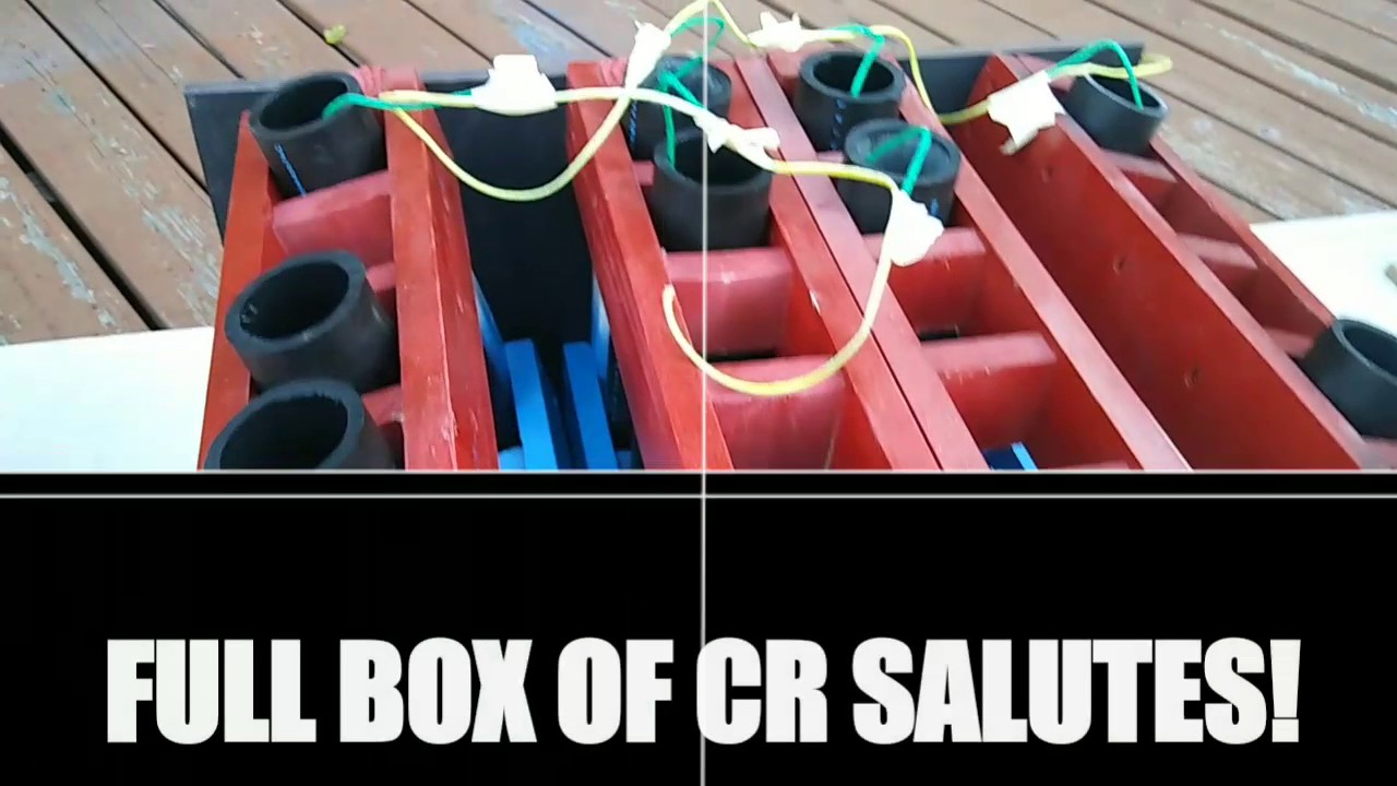A FULL BOX OF 5" CANISTER SALUTE SHELLS! "CR blue cans" - YouTube
