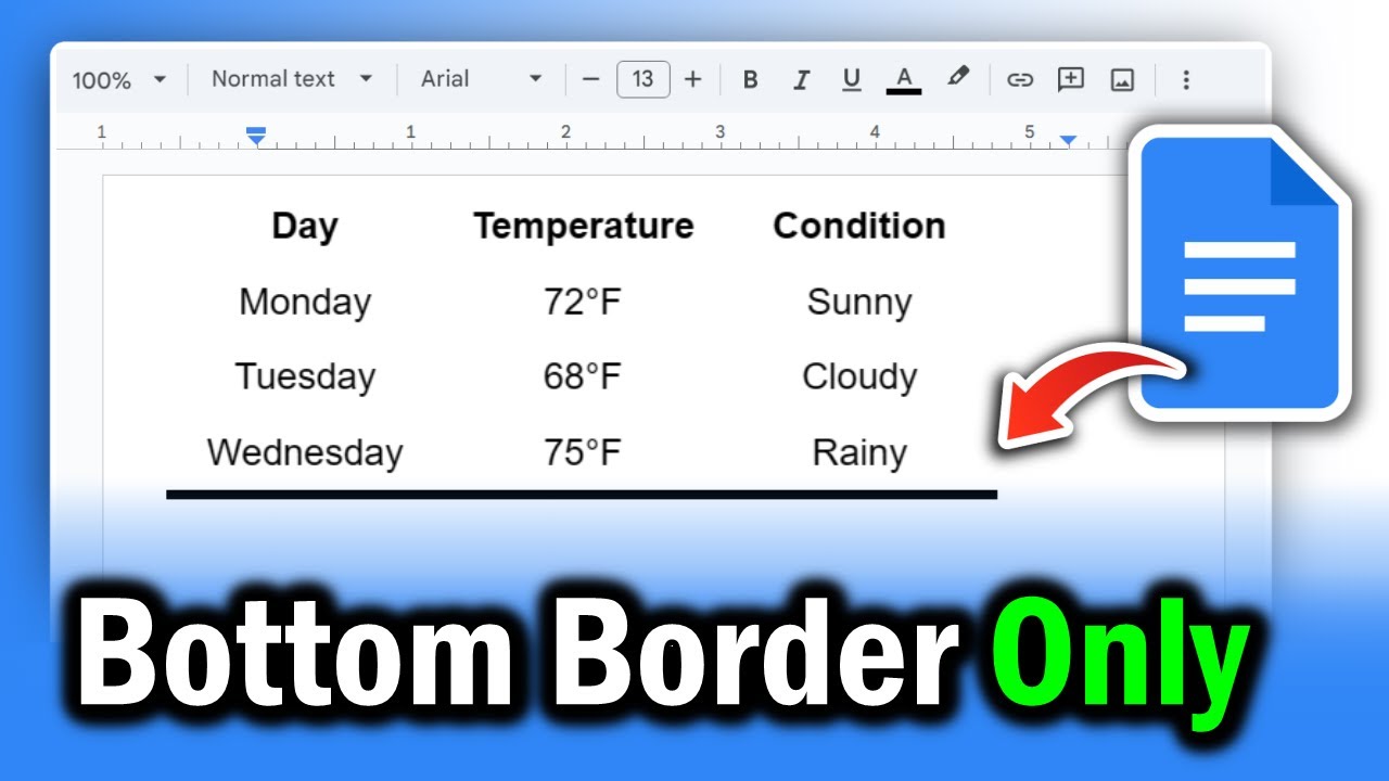 Google Docs Table Border Bottom Only - Step-by-Step Guide - YouTube